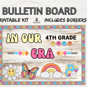In Our Era Board Printable Bulletin Board Kit Groovy Classroom Decor ...