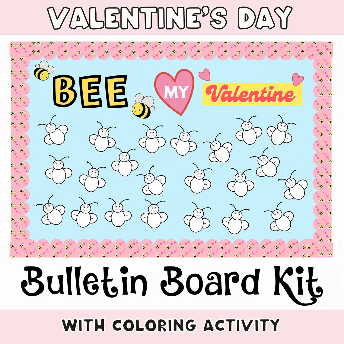 Valentine's Day Bulletin Board Set | Printable February Bulletin Board ...