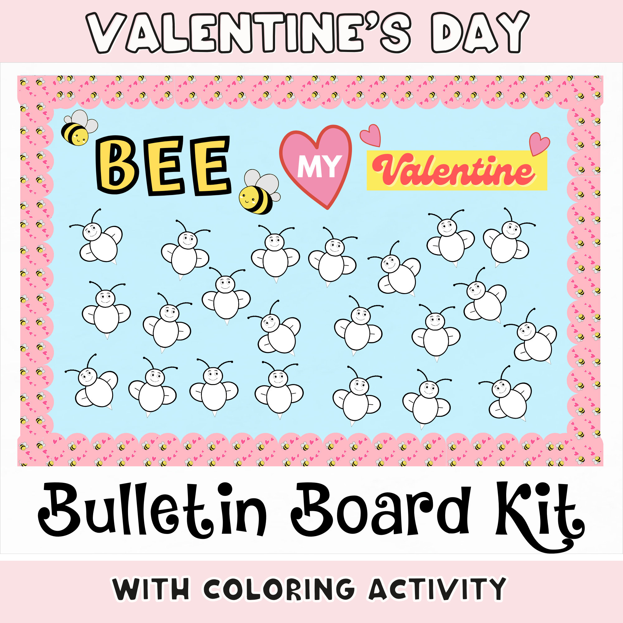 Valentine's Day Bulletin Board Set | Printable February Bulletin Board ...