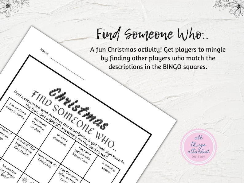 Christmas Games | Printable Christmas Bingo | Christmas Activity | Find ...