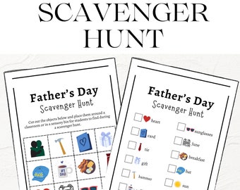 Father's Day Scavenger Hunt Printable for Kids - Etsy