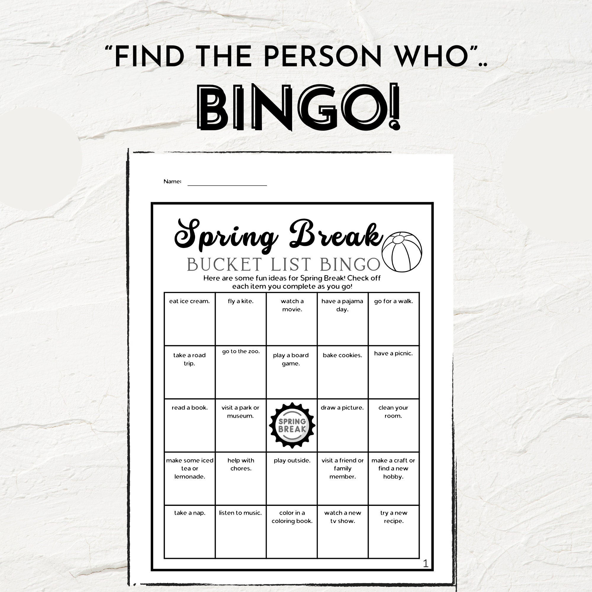 Spring Break Games | Printable Spring Break Bucket List | Spring Break ...