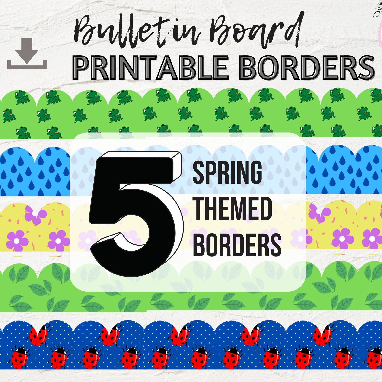 Spring Bulletin Board Borders | Printable Bulletin Board Trim | Spring ...