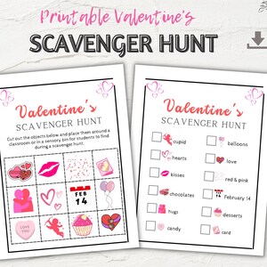 Valentine's Day Scavenger Hunt | Printable Valentine's Day Game ...