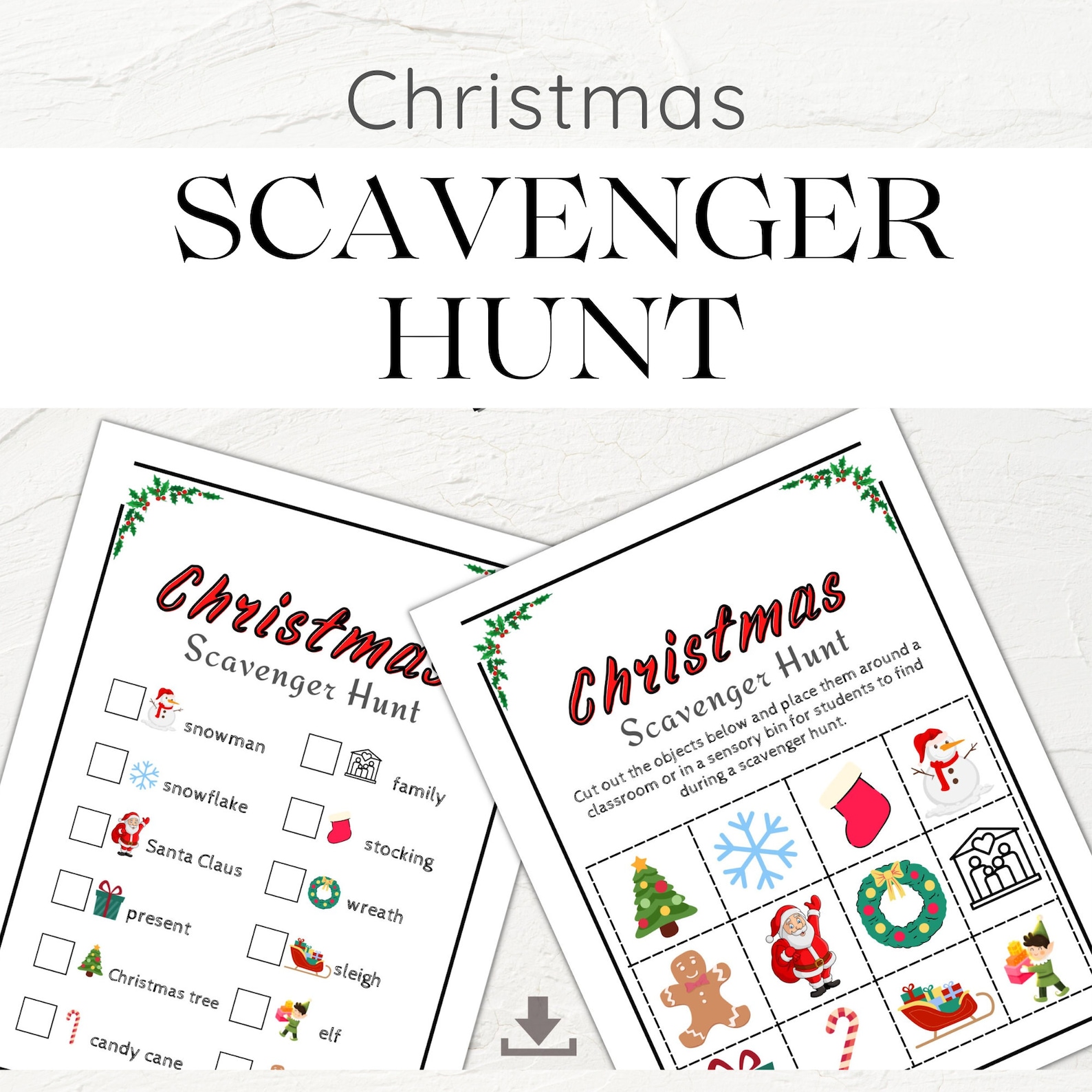 Christmas Scavenger Hunt | Printable Christmas Game | Kids Christmas ...