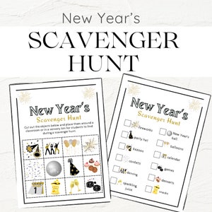 New Year's Scavenger Hunt | Printable New Year's Eve Game | Noon Years ...