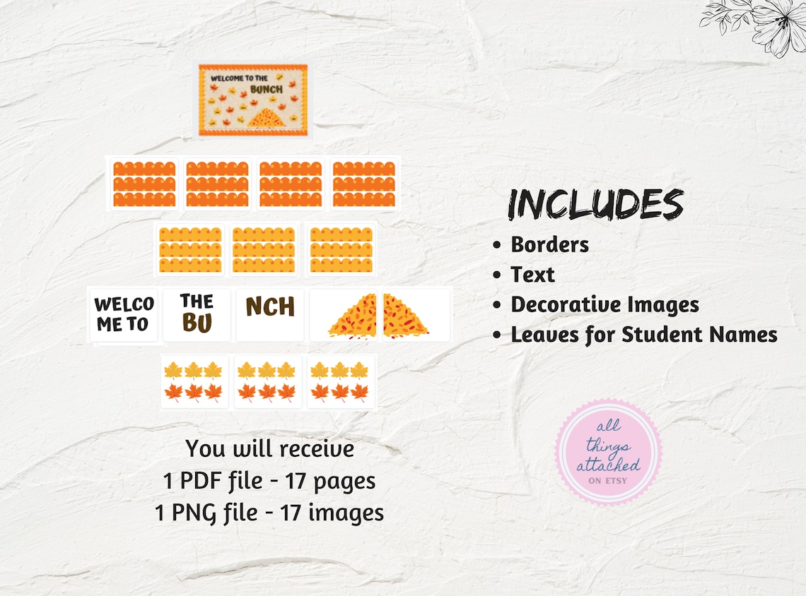 Fall Themed Bulletin Board Set Printable Back to School Board Kit ...