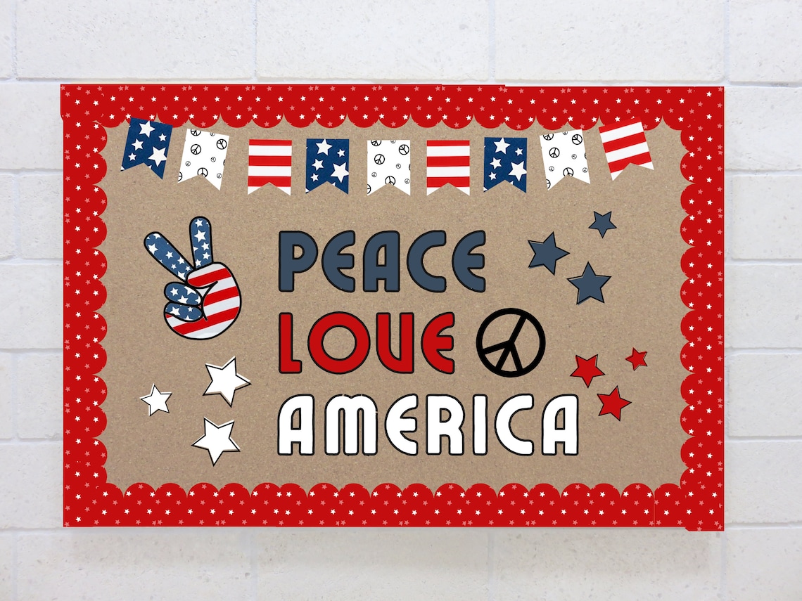 Patriotic Themed Bulletin Board | Printable America Bulletin Board Kit ...
