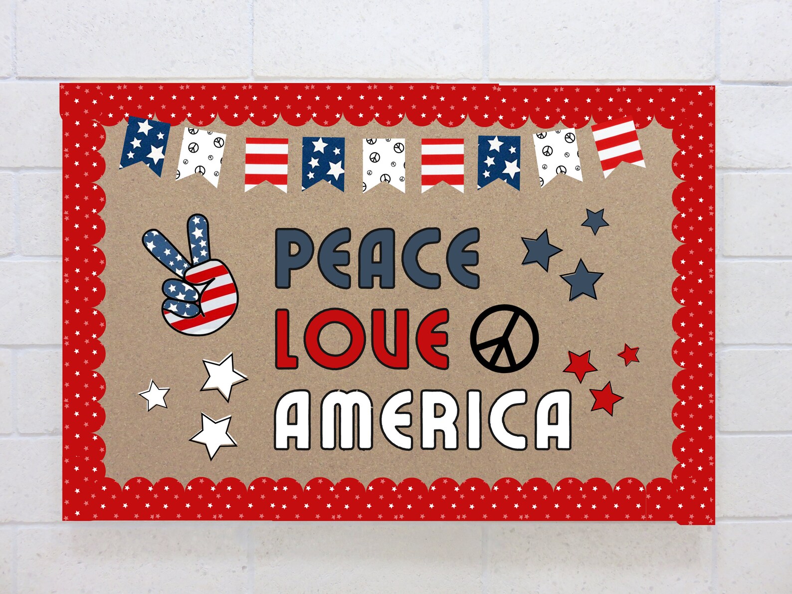 Patriotic Themed Bulletin Board | Printable America Bulletin Board Kit ...
