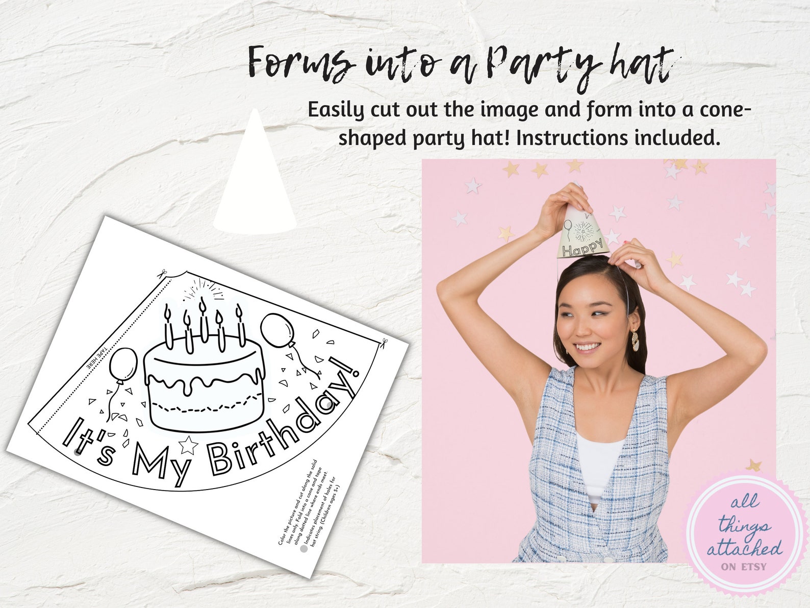 Kid's Birthday Hat | Printable It's My Birthday Hat | Children's Craft ...