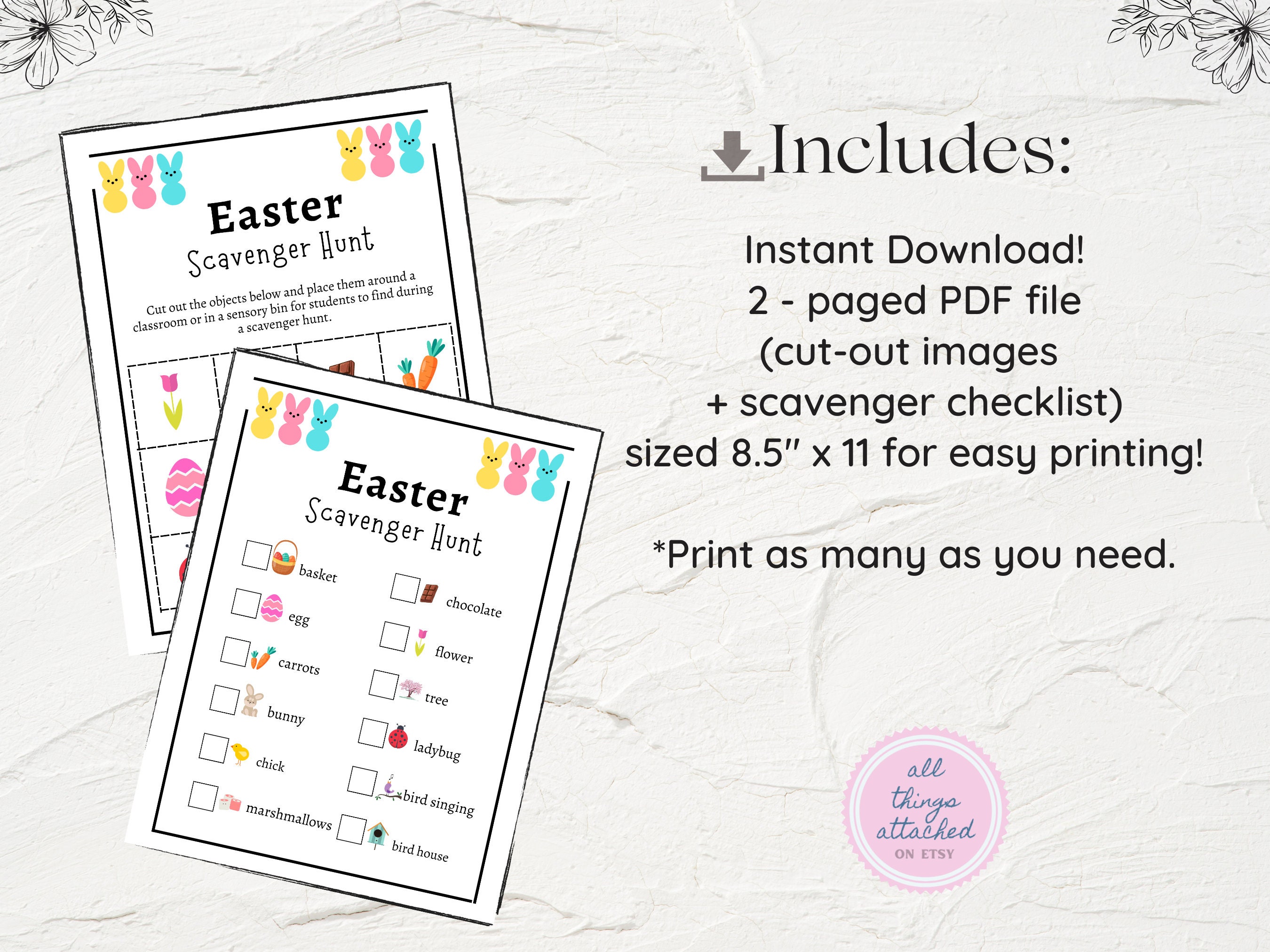 Easter Scavenger Hunt | Printable Easter Activity for Kids | Easter ...