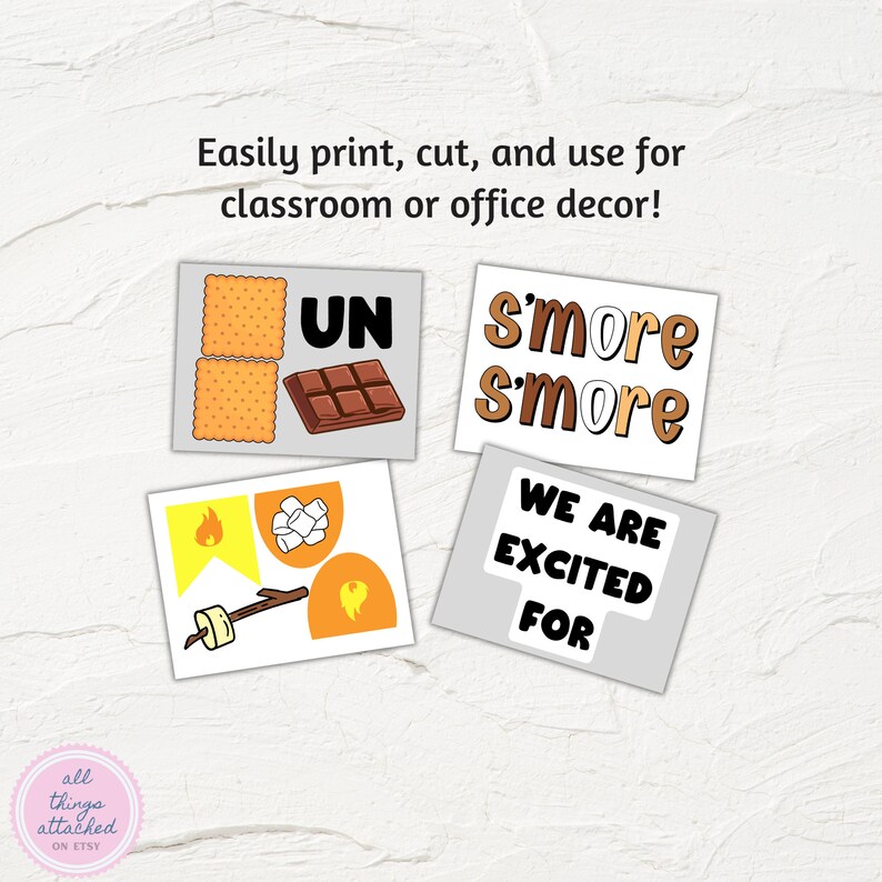 Back to School Bulletin Board | Printable S'mores New Bulletin Board ...