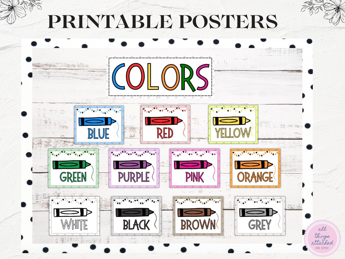 Classroom Color Posters | Printable Preschool Classroom Decor | Primary ...