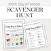 100th Day of School Scavenger Hunt Printable Scavenger Hunt 100th Day ...