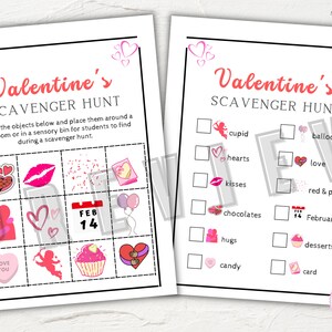 Valentine's Day Scavenger Hunt | Printable Valentine's Day Game ...