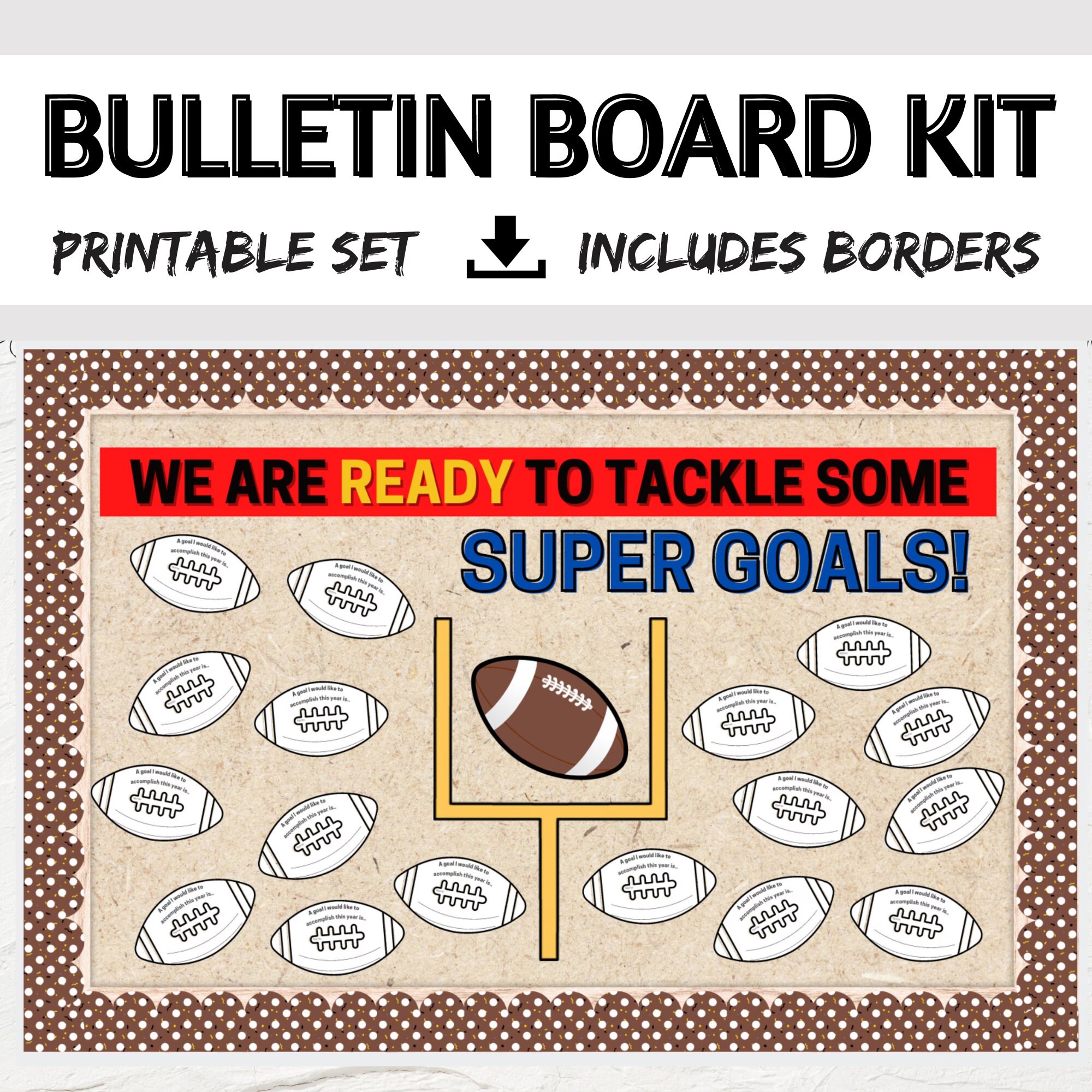 Football Bulletin Board Set Printable Bulletin Board Kit for - Etsy
