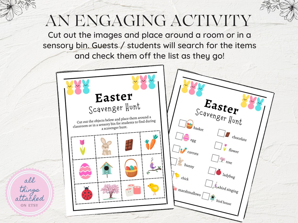 Easter Scavenger Hunt Printable Easter Activity for Kids Easter Party ...