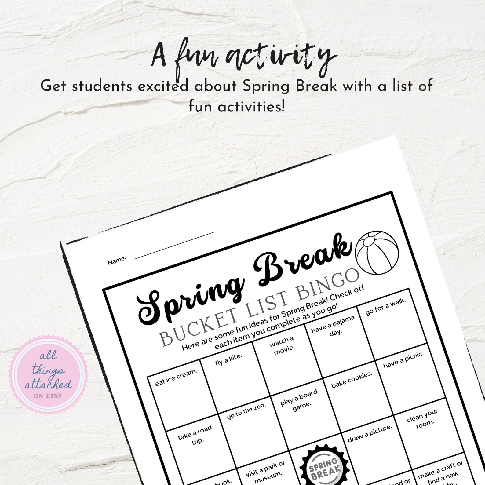 Spring Break Games | Printable Spring Break Bucket List | Spring Break ...