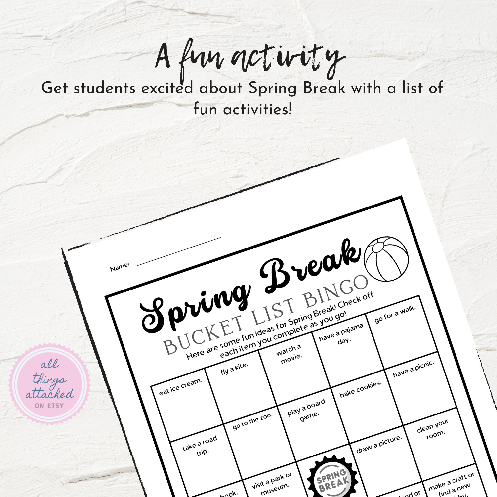 Spring Break Games | Printable Spring Break Bucket List | Spring Break ...