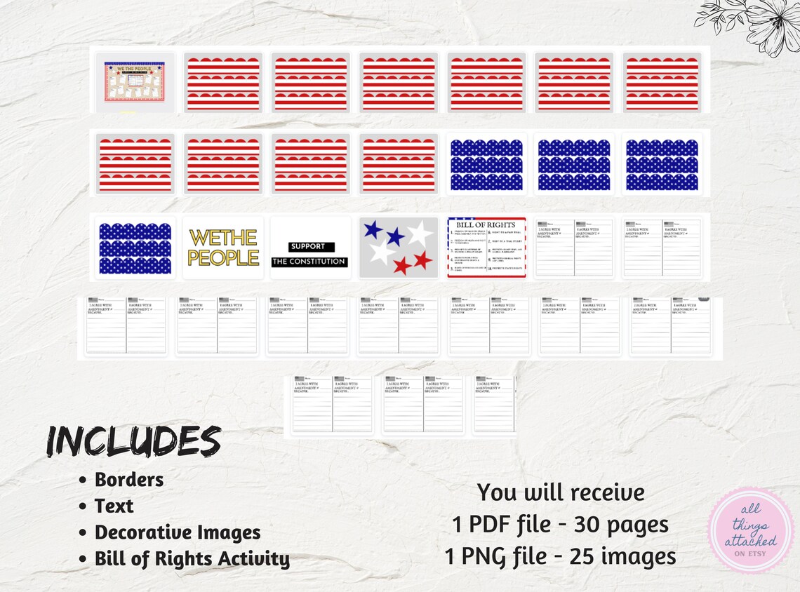 Constitution Bulletin Board Idea Printable Bill of Rights Bulletin ...