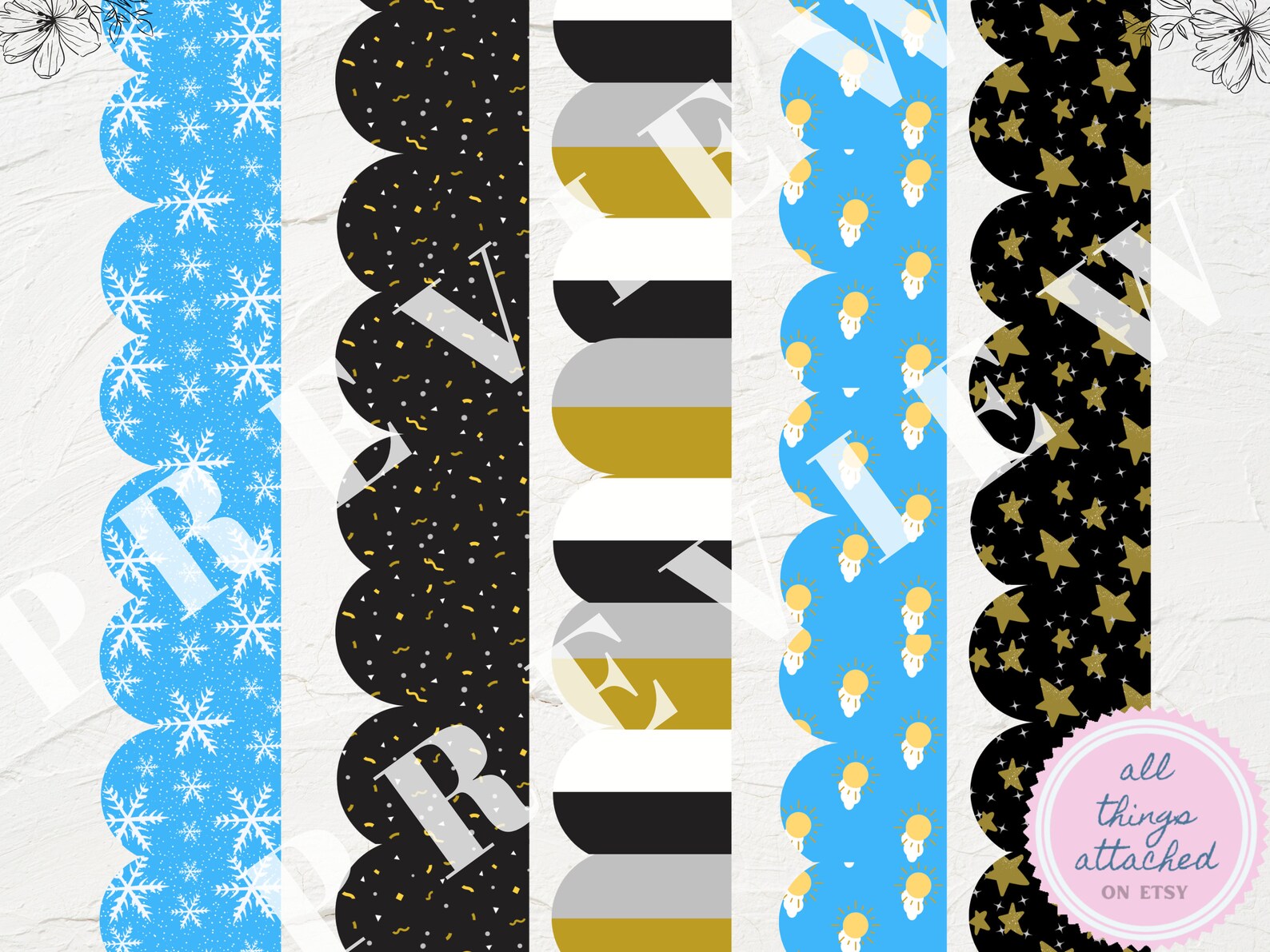 New Years Printable Borders January Bulletin Board Borders Printable ...