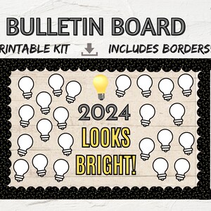 This Year Looks Bright New Year Bulletin Board Printable January ...