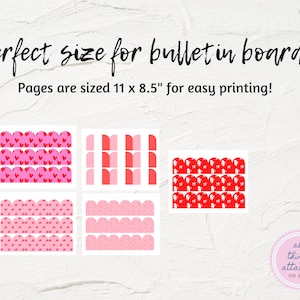 Valentine's Day Printable Borders | February Bulletin Board Borders ...