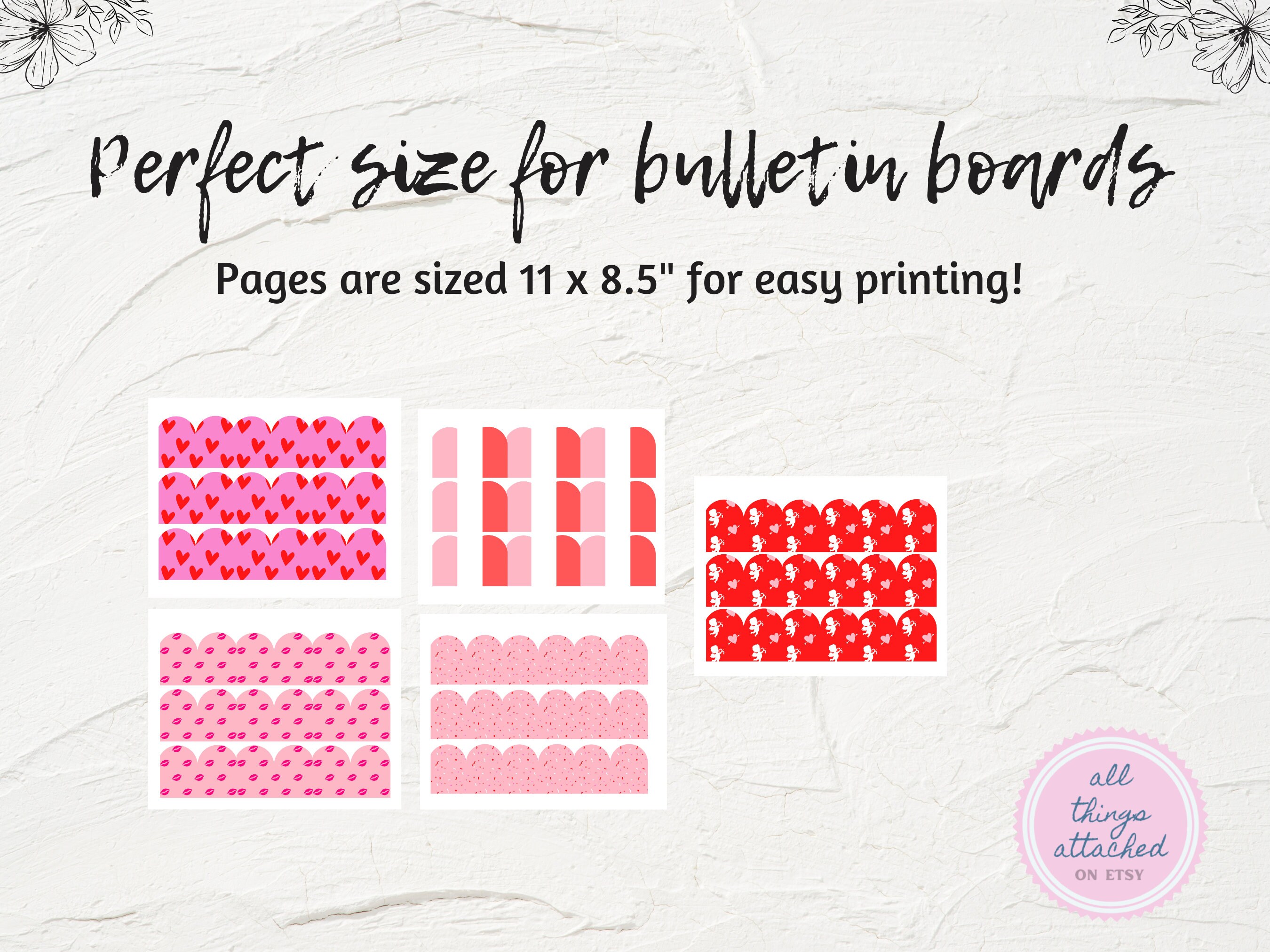 Valentine's Day Printable Borders | February Bulletin Board Borders ...
