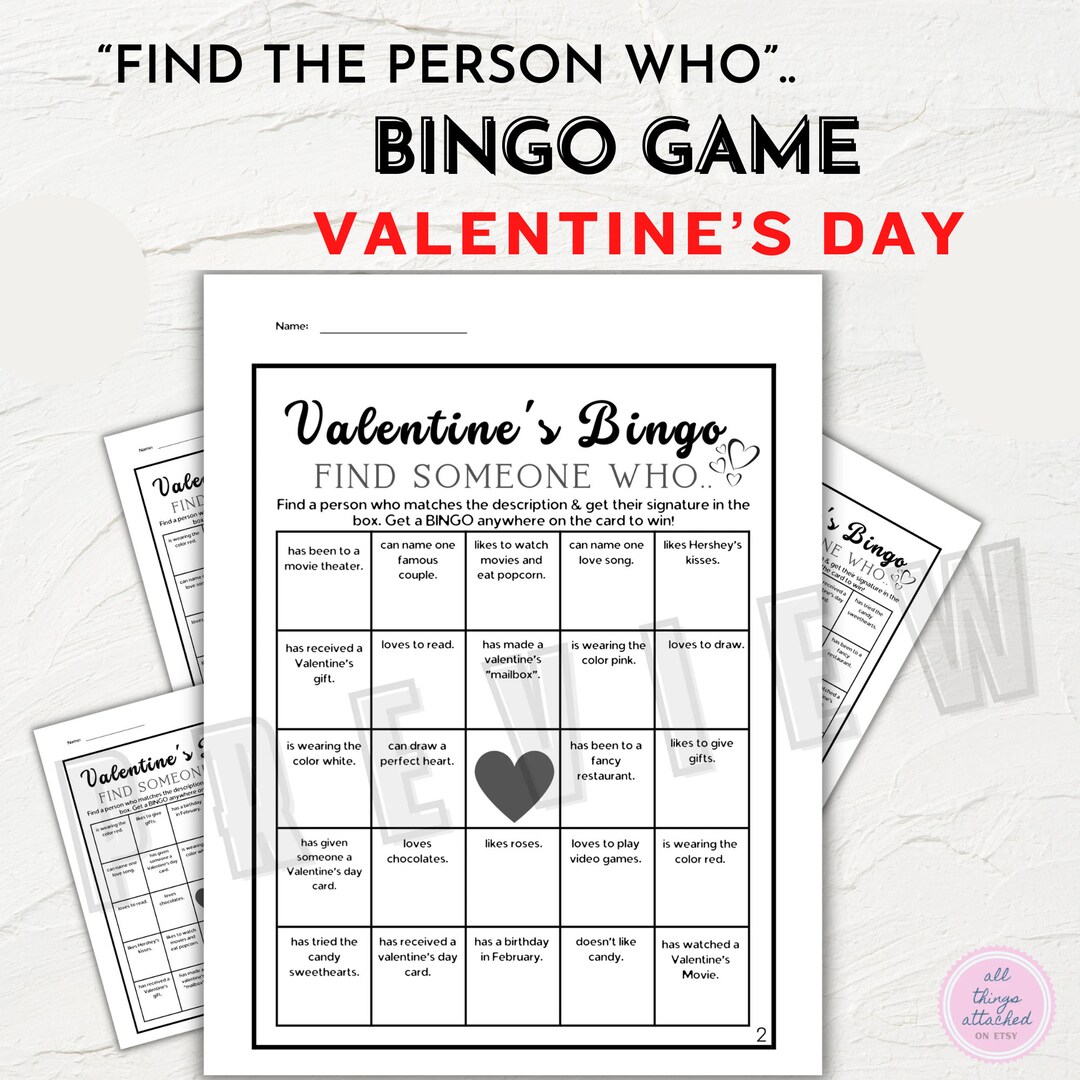 Valentine's Games | Printable Valentine's Bingo | Valentine's Day ...