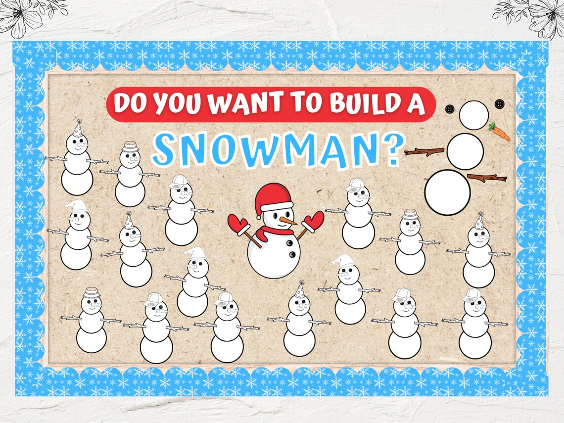 Winter Bulletin Board Kit Printable January Bulletin Board Set Build A ...