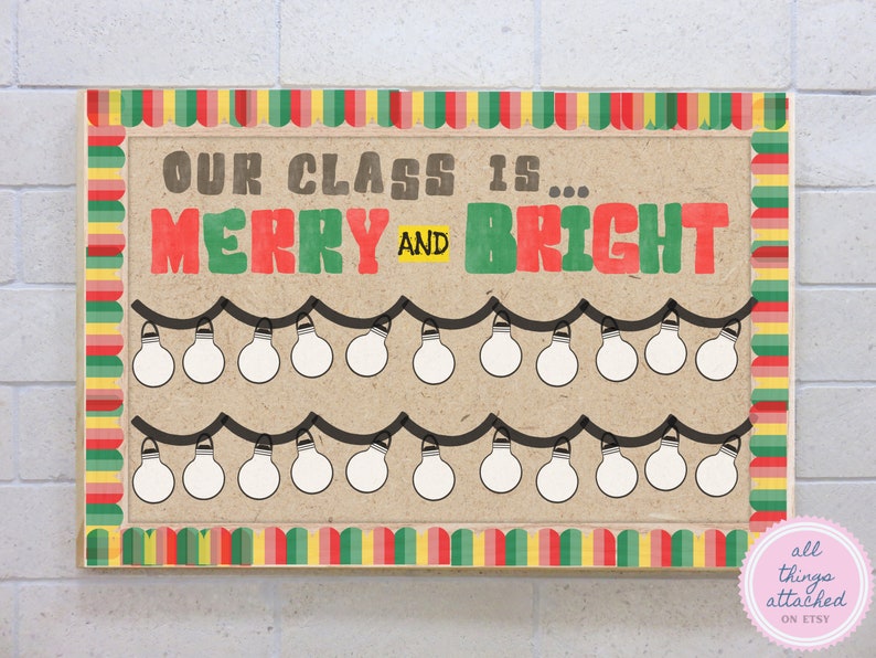 Christmas Themed Bulletin Board Set | December Printable Board Kit ...