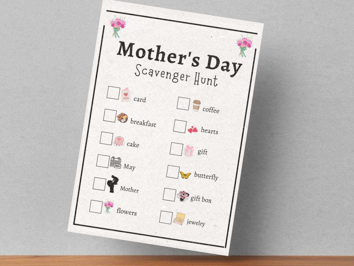 Mother's Scavenger Hunt Printable Mother's Day Activity for Kids Mother ...