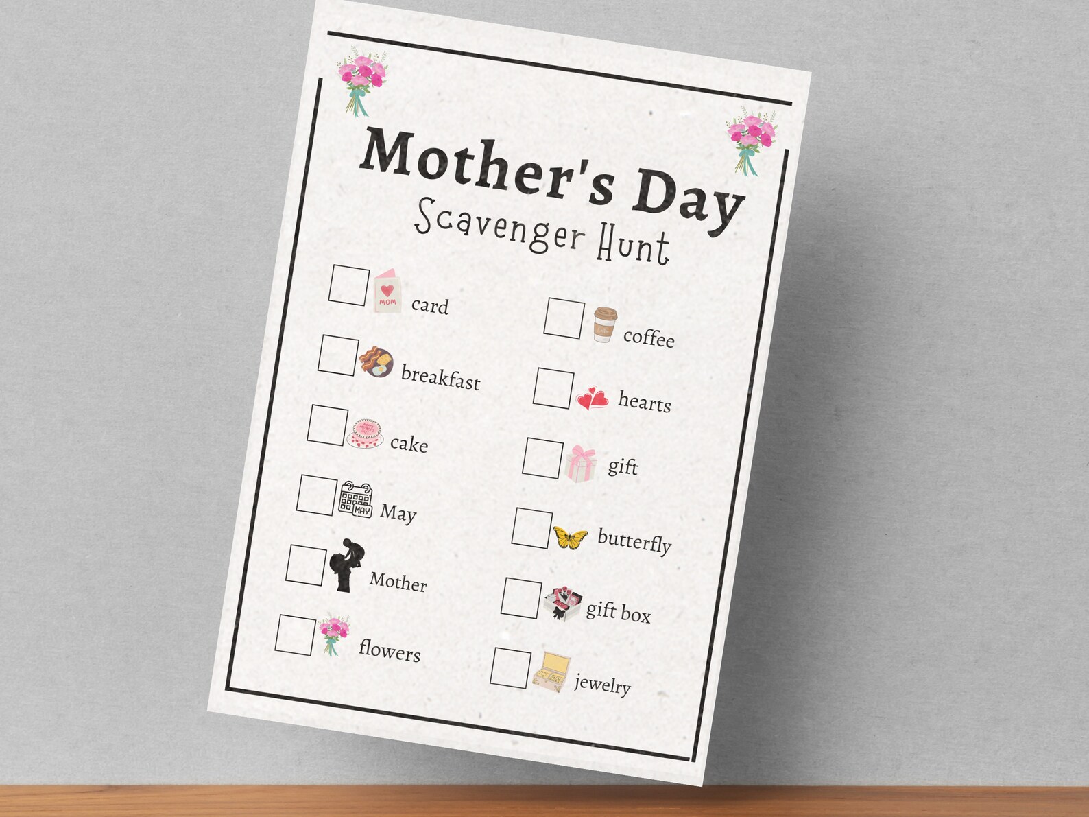 Mother's Scavenger Hunt | Printable Mother's Day Activity for Kids ...