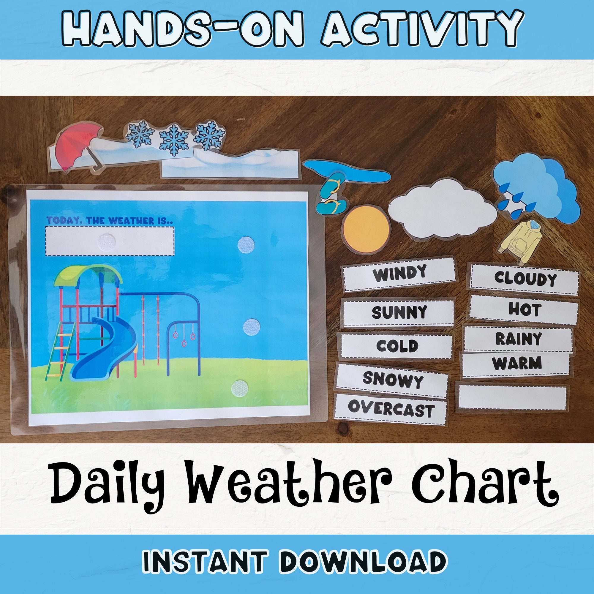 Kids Weather Activity Printable Weather Chart Morning Weather Activity ...