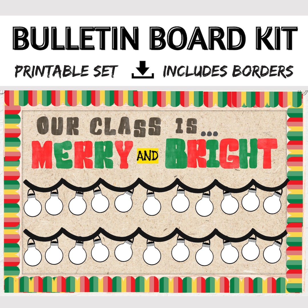 Christmas Themed Bulletin Board Set December Printable Board Kit Our ...
