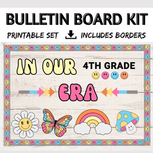 In Our Era Board Printable Bulletin Board Kit Groovy Classroom Decor ...