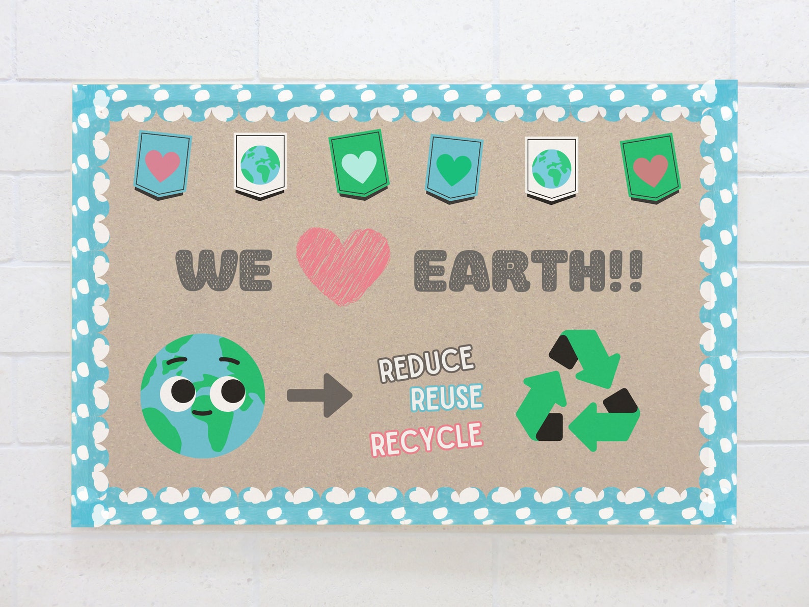Earth Day Bulletin Board Kit | Printable Motivational Recycling ...