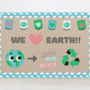 Earth Day Bulletin Board Kit | Printable Motivational Recycling ...