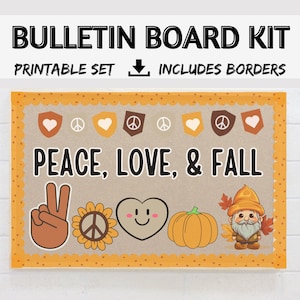 Fall Pumpkin Themed Bulletin Board Set Printable Boho Fall - Etsy