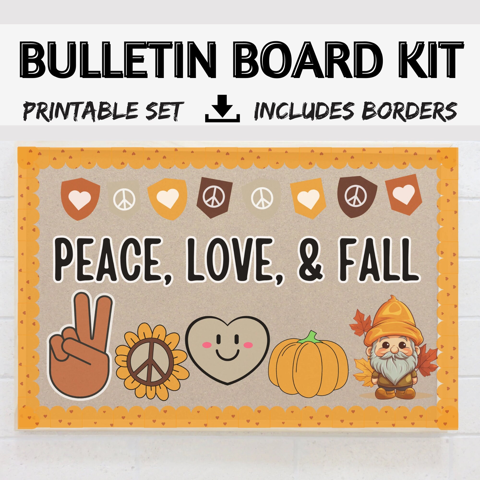 Fall Pumpkin Themed Bulletin Board Set Printable Boho Fall - Etsy