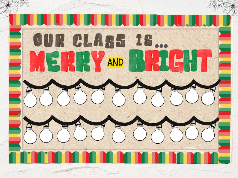 Christmas Themed Bulletin Board Set | December Printable Board Kit ...