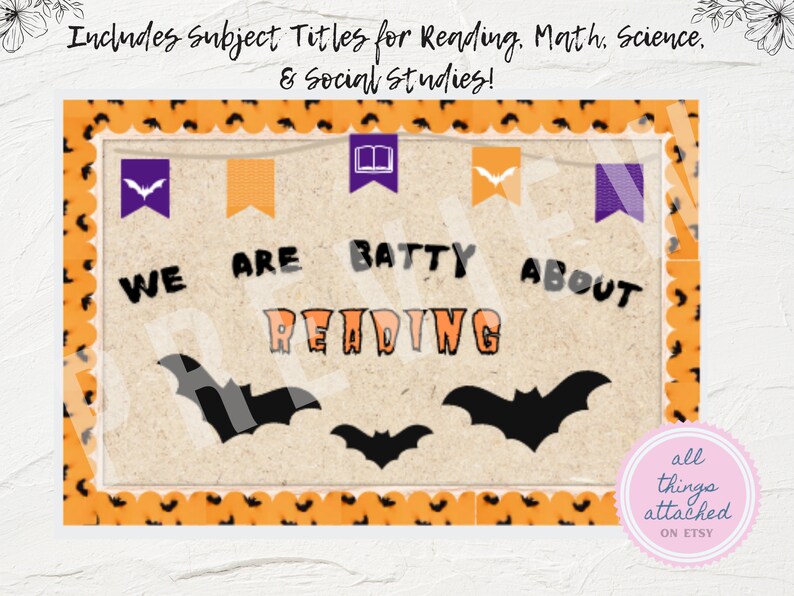 Halloween Themed Bulletin Board Set | Printable October Board Kit | We ...