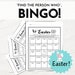 Easter Game | Printable Easter Bingo | Find the Guest Who | Printable ...