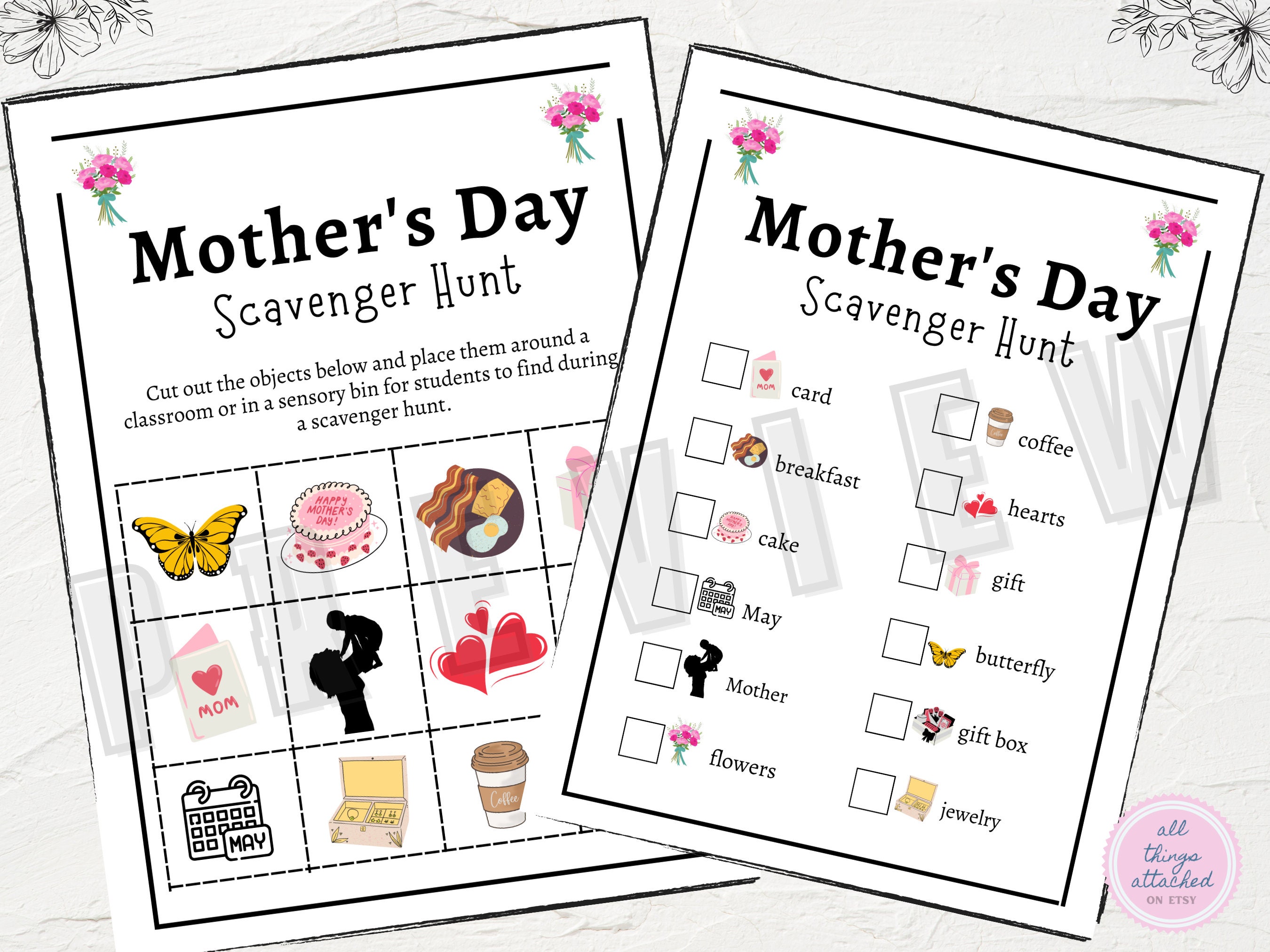 Mother's Scavenger Hunt | Printable Mother's Day Activity for Kids ...