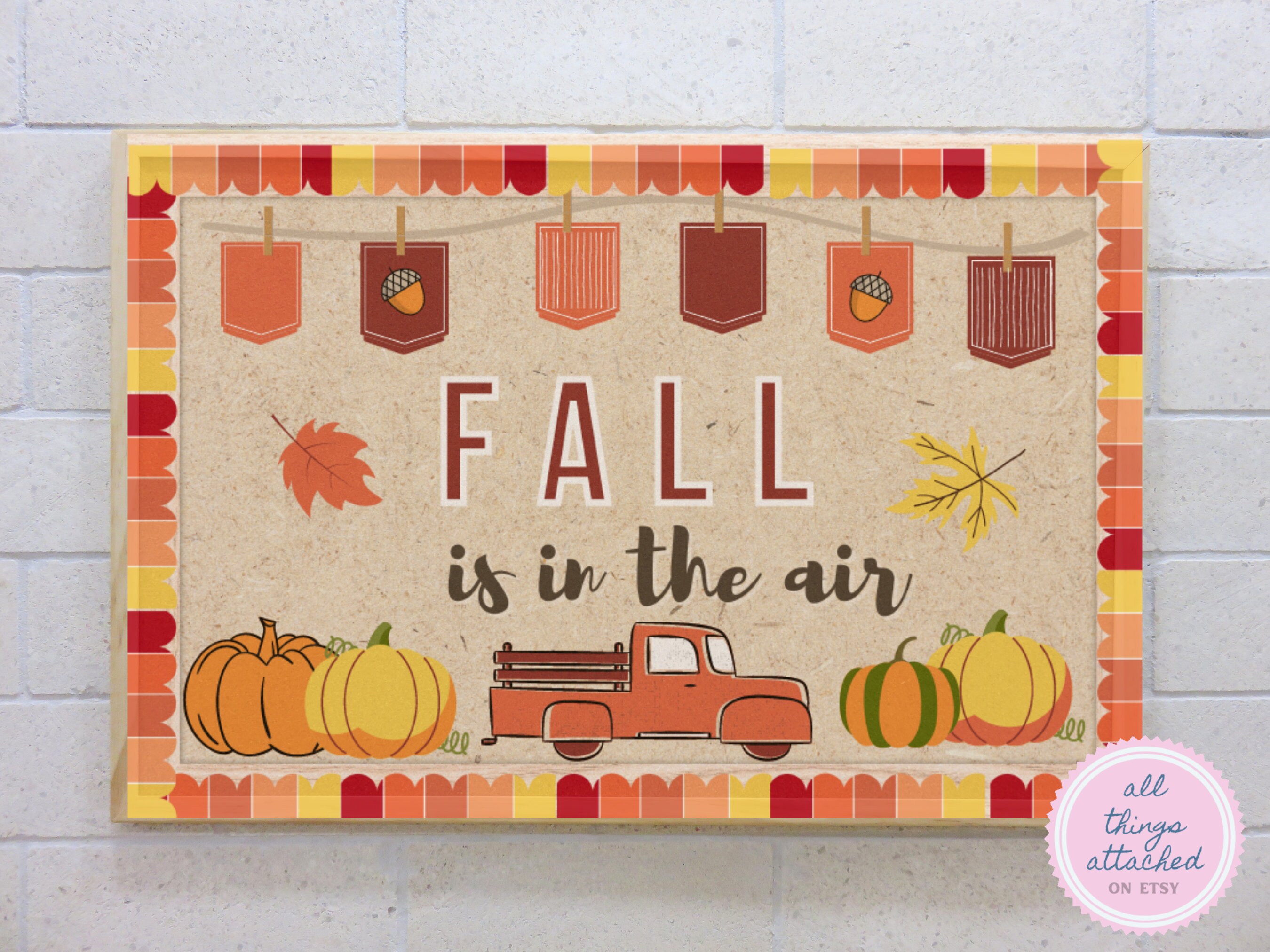 Fall Bulletin Board | Printable Pumpkin Themed Board Set | Autumn ...
