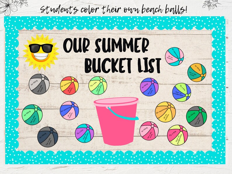 May Bulletin Board Kit | Our Summer Bucket List | With Classroom ...
