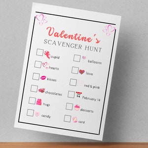 Valentine's Day Scavenger Hunt | Printable Valentine's Day Game ...