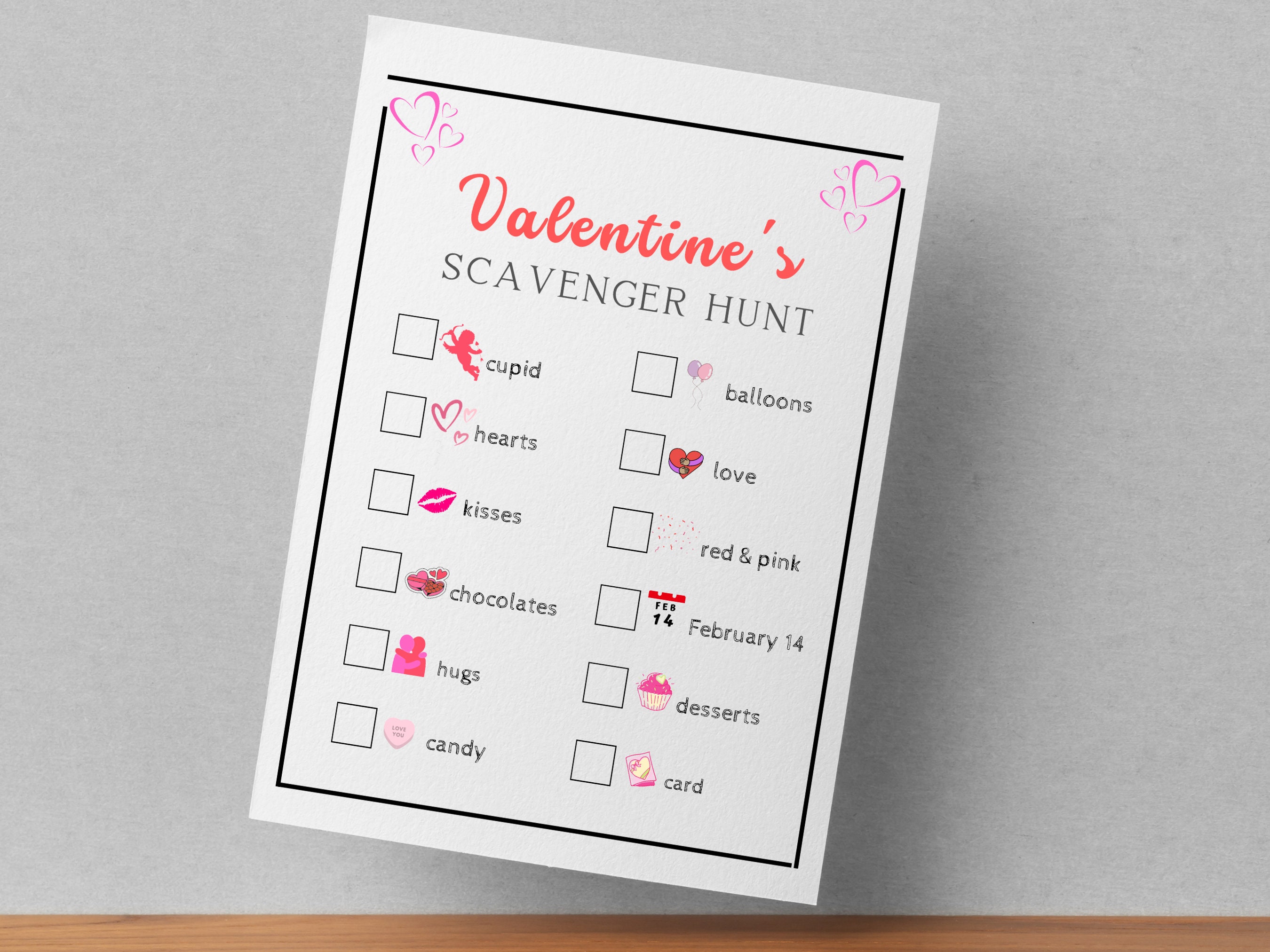 Valentine's Day Scavenger Hunt | Printable Valentine's Day Game ...
