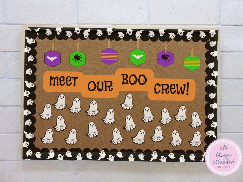Halloween Bulletin Board | Meet Our Boo Crew | Student Ghost Activity ...