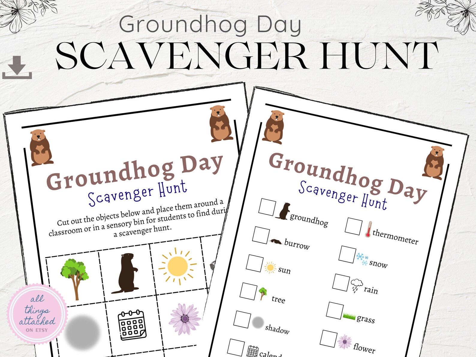 Groundhog Day Scavenger Hunt | Printable Groundhog Day Activity for ...